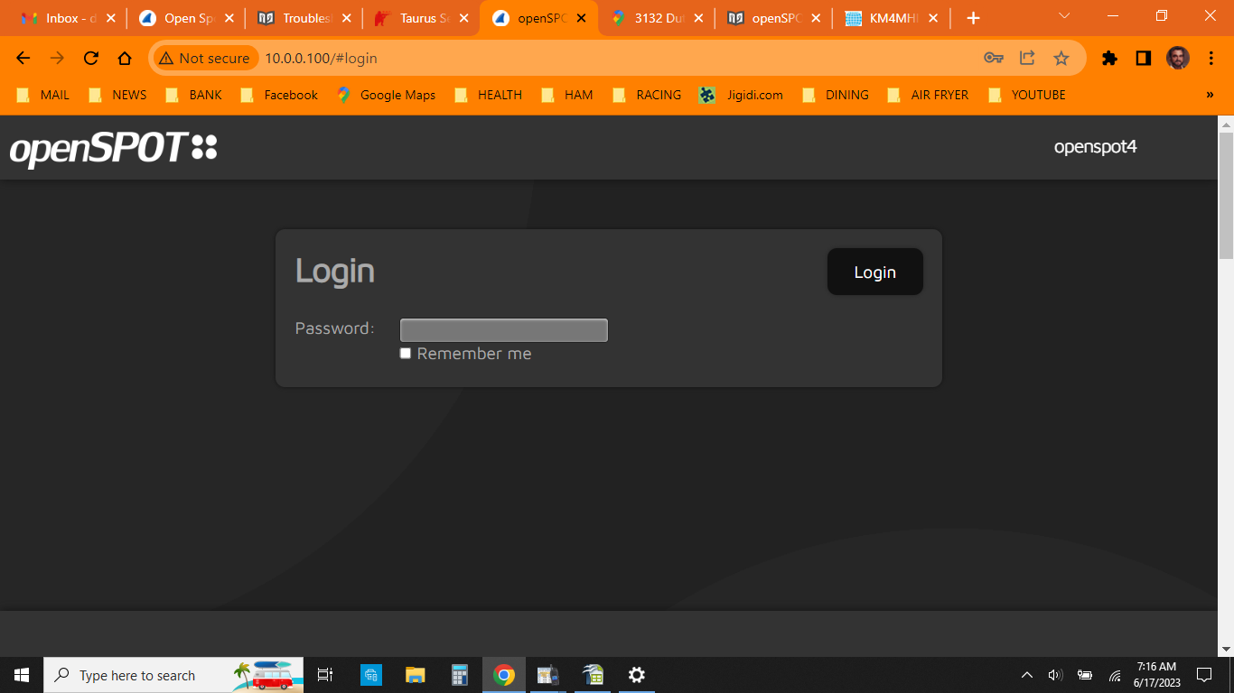Openspot 4 all I get is a sign in page - SharkRF Forum
