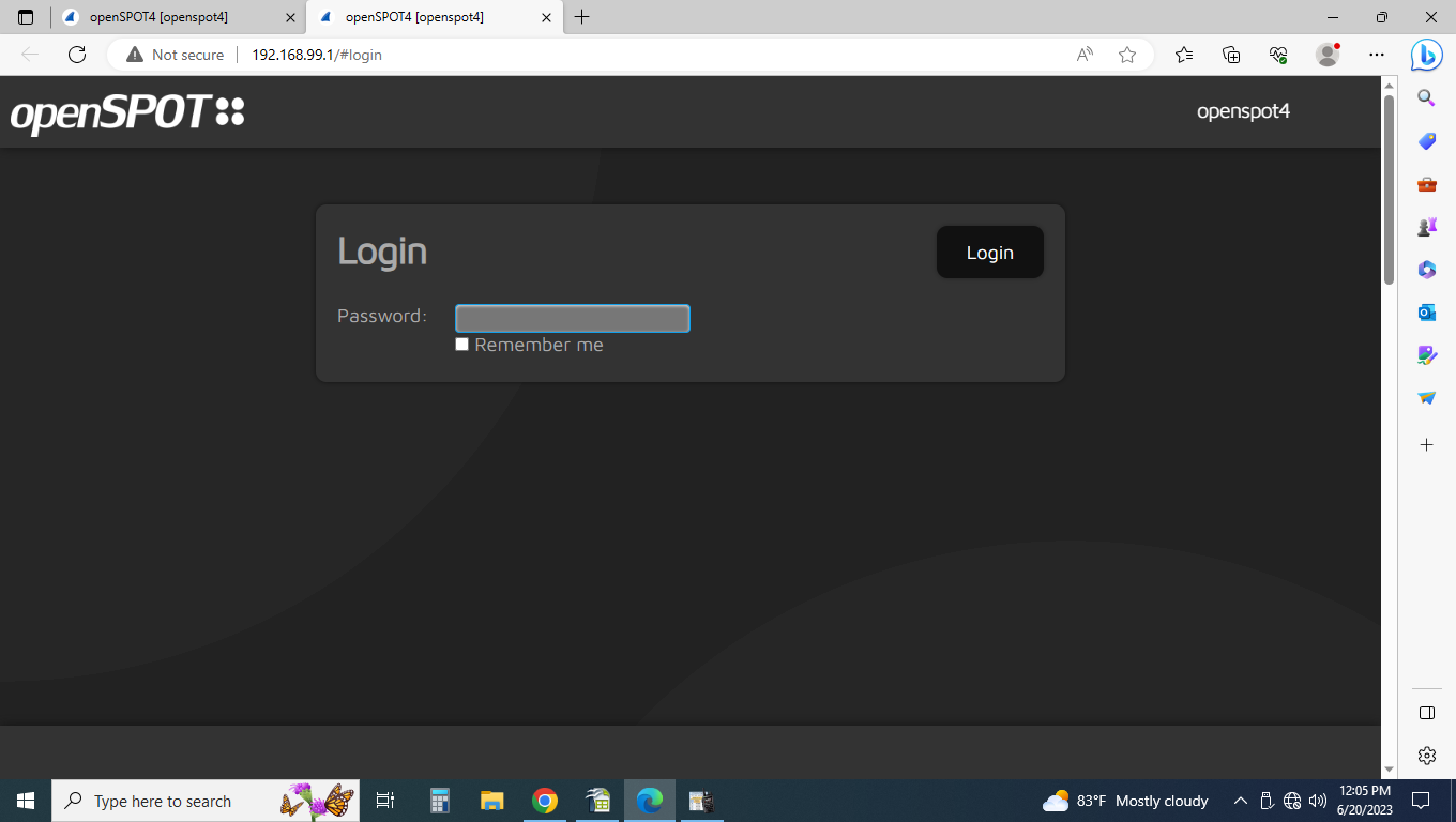 Openspot 4 all I get is a sign in page - SharkRF Forum